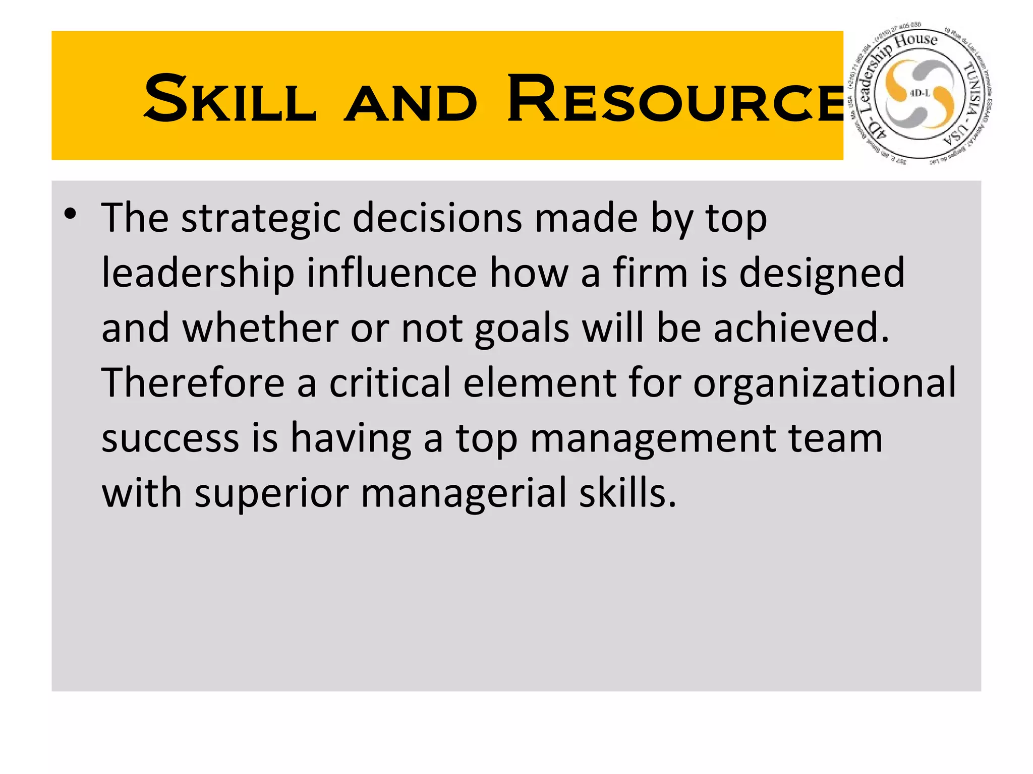 Strategic leadership by 4D Leadership House/LS11282012 | PPT