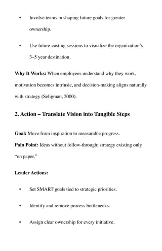 Strategic Leadership Culture Playbook V.A.L.U.E.S. Model framework ...