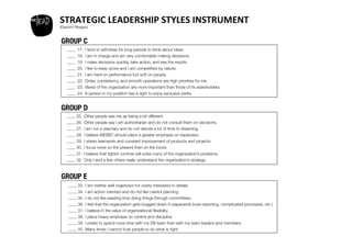 Strategic leadership styles instrument | PDF