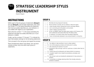 Strategic leadership styles instrument | PPT