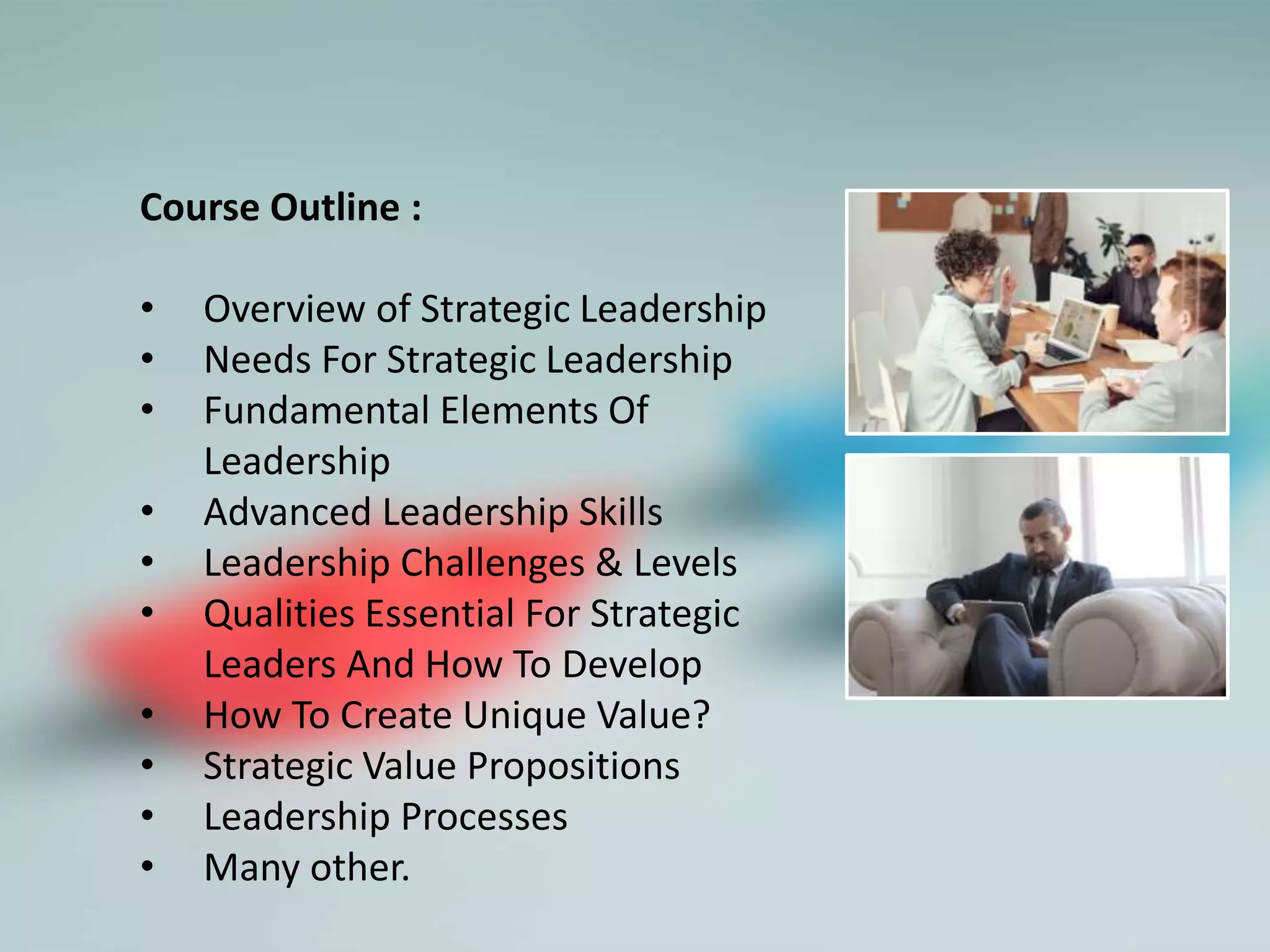 Strategic leadership training for strategic leaders | PPTX