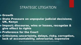 Strategic litigation as a social advocacy tool | PPT