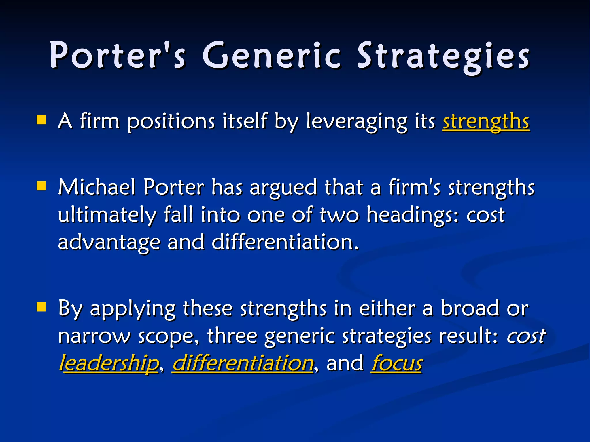 Porter's Generic Strategies | PPT