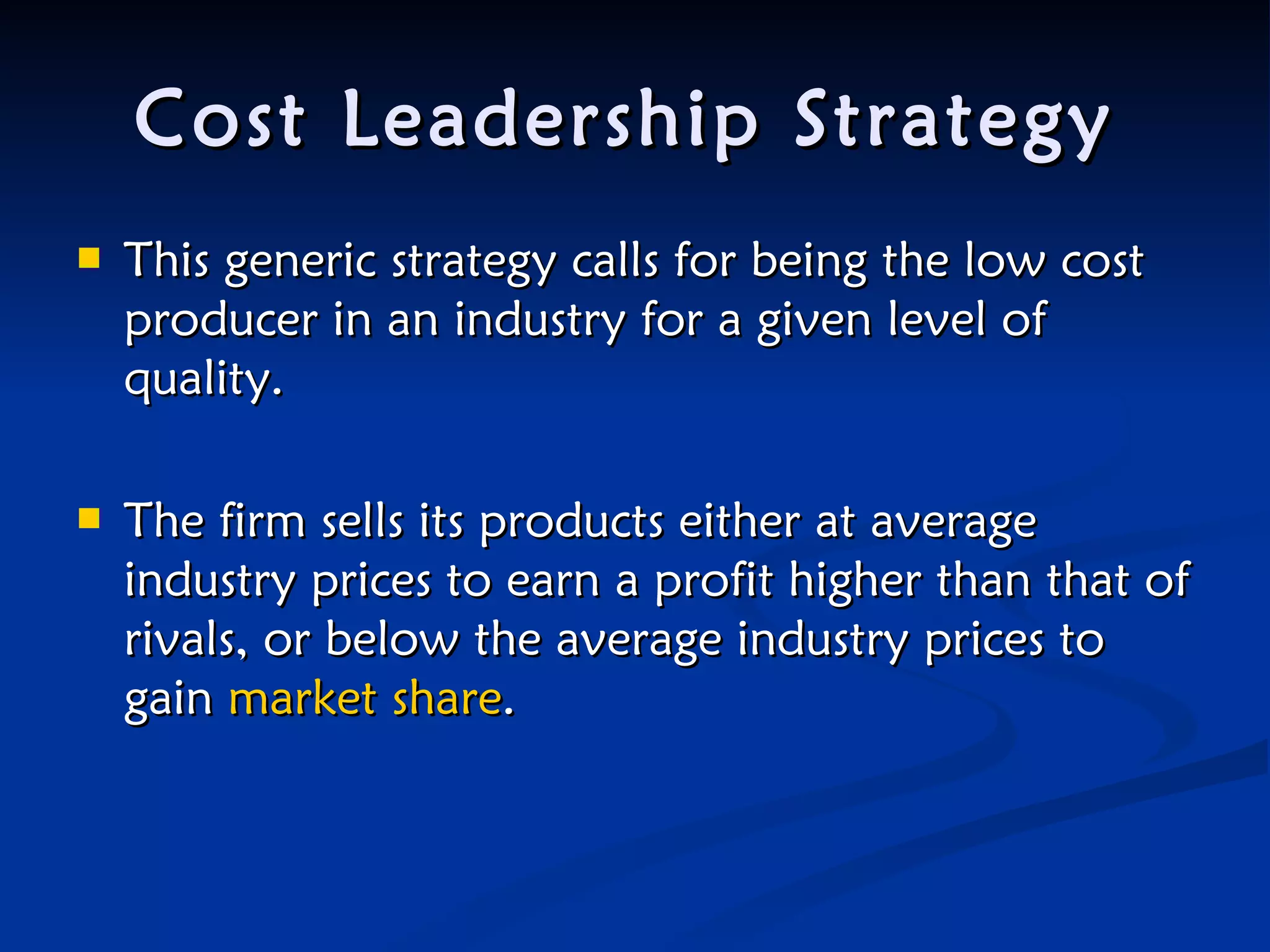 Porter's Generic Strategies | PPT