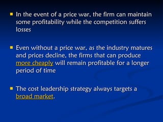 Porter's Generic Strategies | PPT