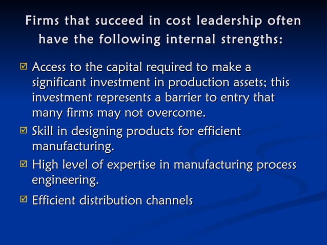 Porter's Generic Strategies | PPT