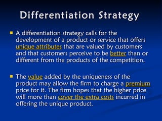 Porter's Generic Strategies | PPT