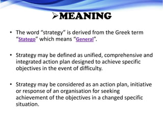 Strategic management | PPTX | Business Administration | Business