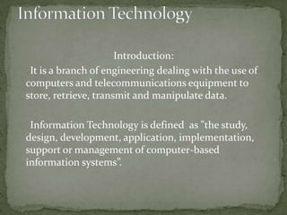 Role Of IT In Strategic management | PPTX