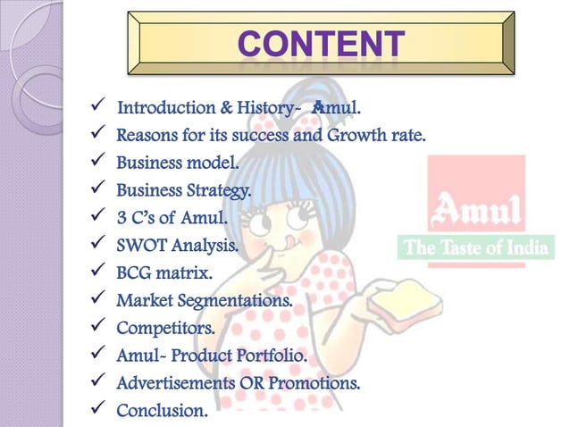 "Amul" Detail analysis.... | PPTX | Business | Business and Finance