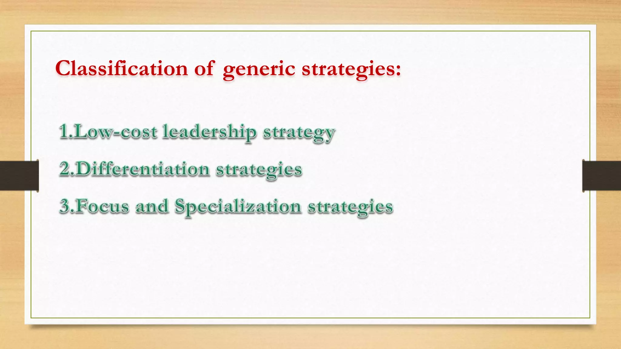 Strategic management- generic competitive strategies | PPTX | Business ...