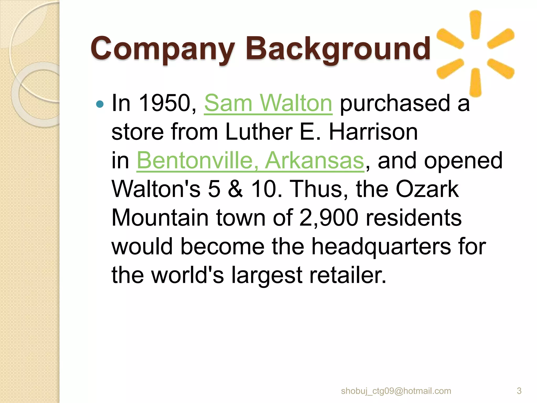 Working Condition of Wal-Mart. Abdul Motaleb | PPT