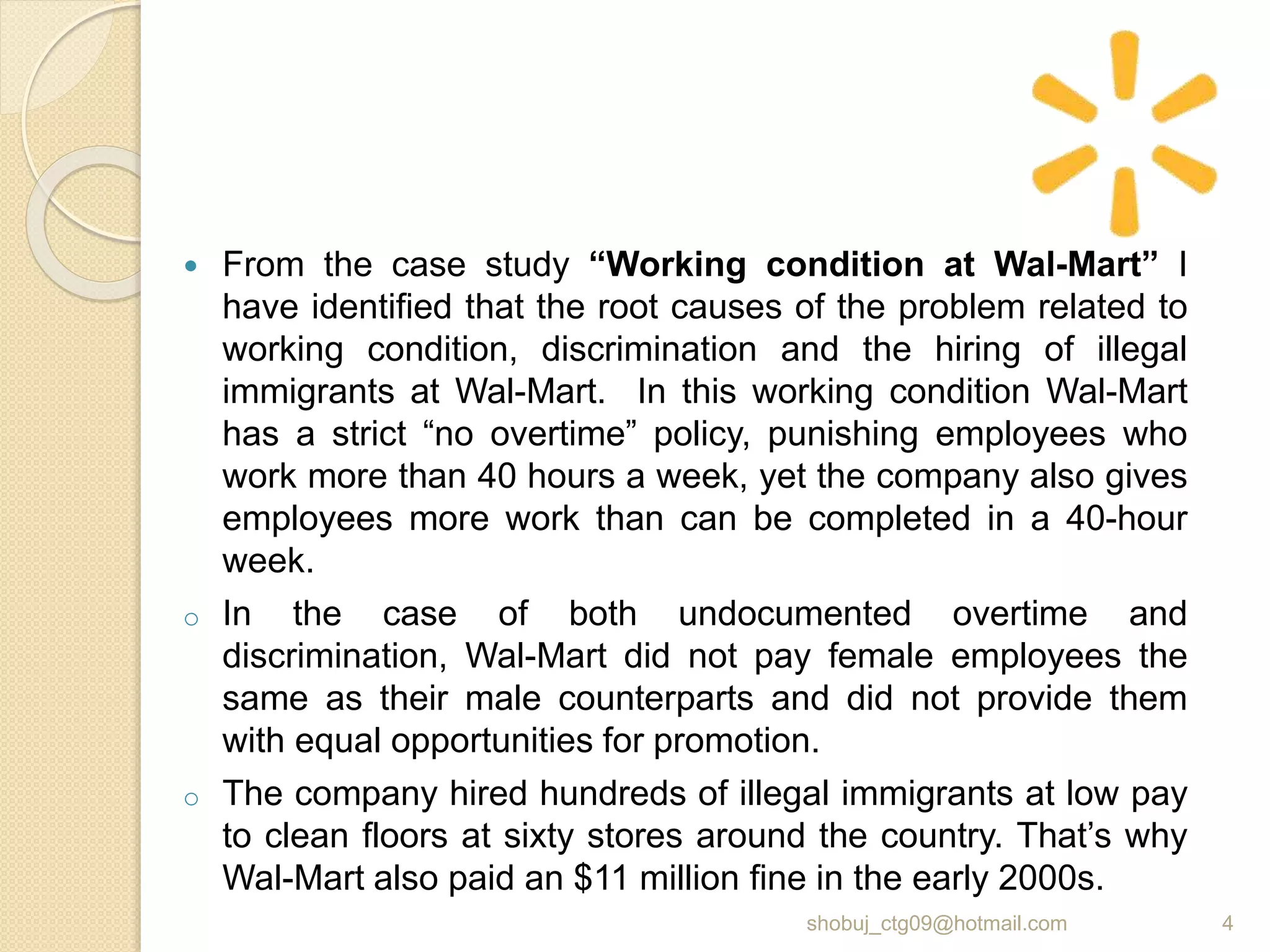 Working Condition of Wal-Mart. Abdul Motaleb | PPT