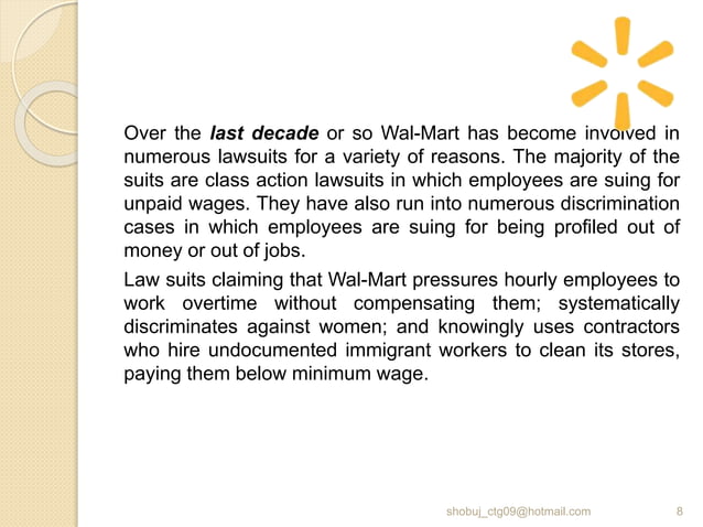 Working Condition of Wal-Mart. Abdul Motaleb | PPT