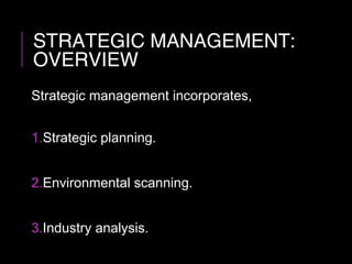 Strategic management : A basic introduction to the concept | PPT