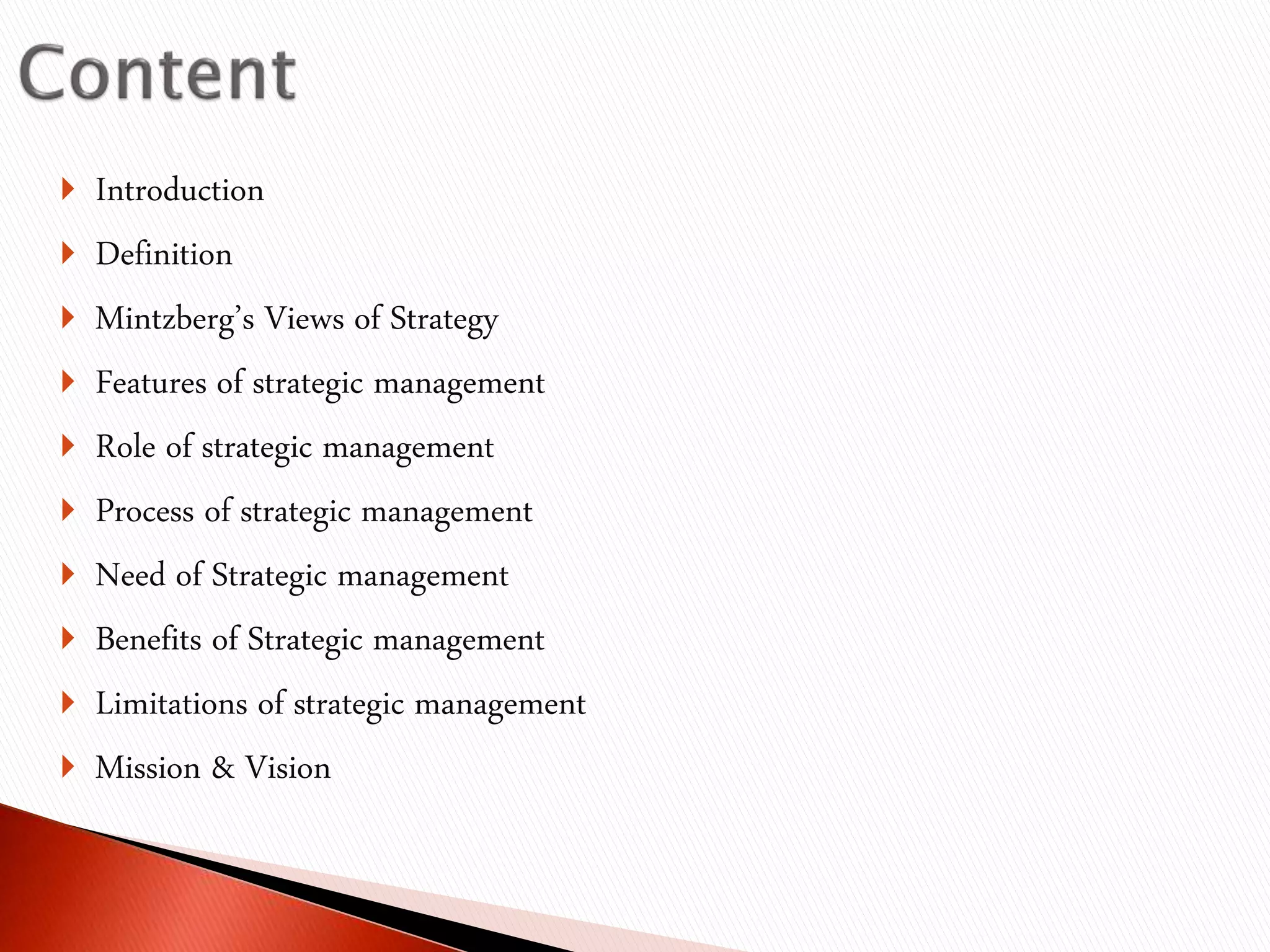 Introduction Of Strategic Management | PPTX