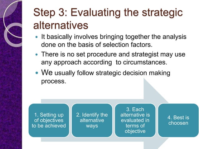 strategic choice in Strategic management | PPTX