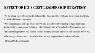 Strategic management:Evolution of JIO infocomm | PPTX