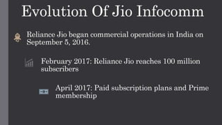 Strategic management:Evolution of JIO infocomm | PPTX