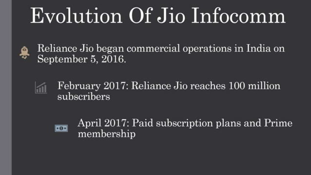 Strategic management:Evolution of JIO infocomm | PPT