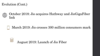 Strategic management:Evolution of JIO infocomm | PPTX