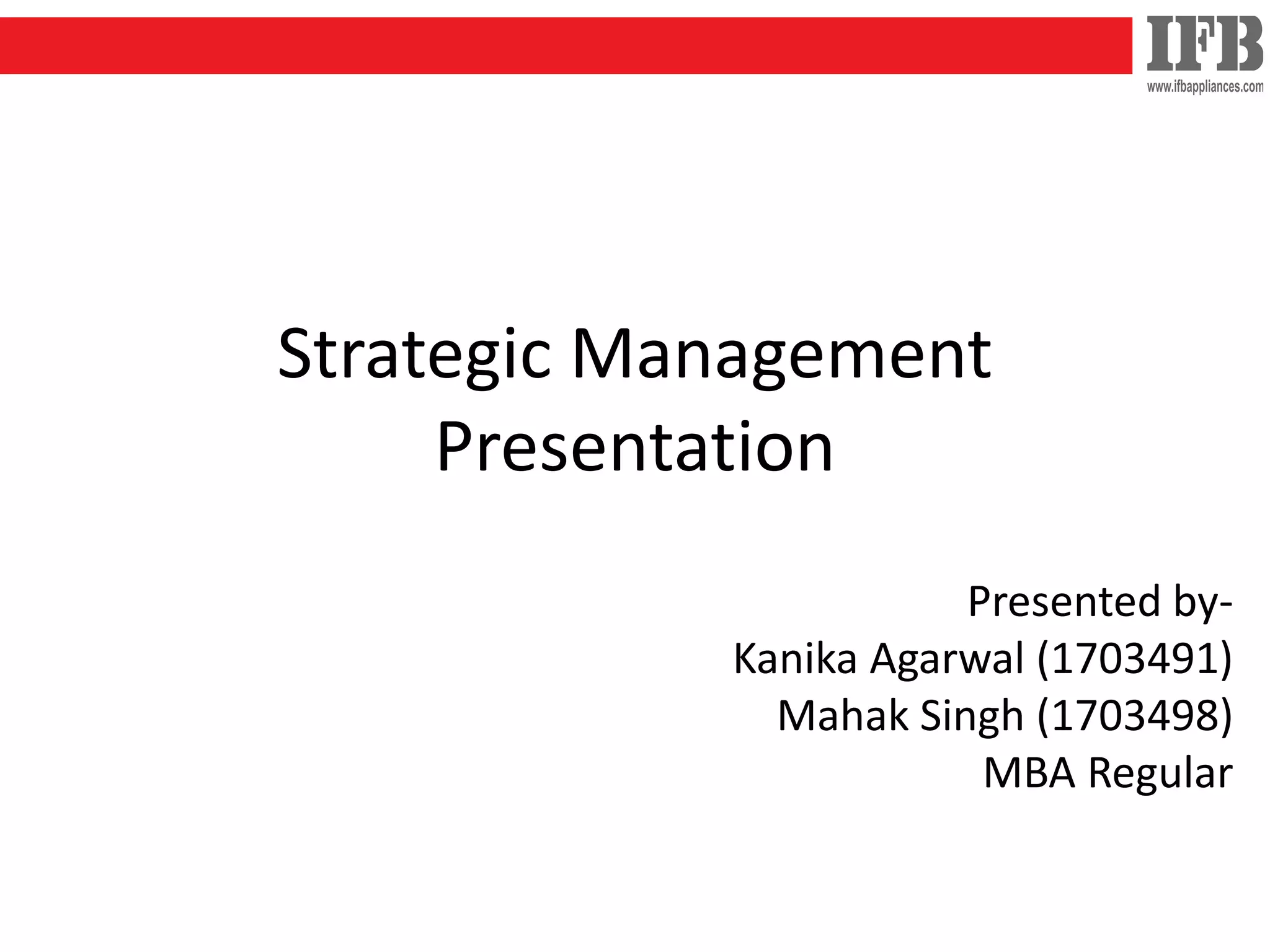 Strategic management of IFB | PPTX