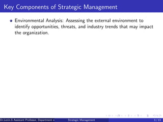 Key Components of Strategic Management in the Business | PDF