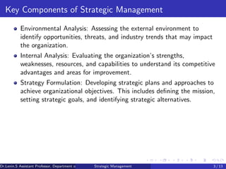 Key Components of Strategic Management in the Business | PDF