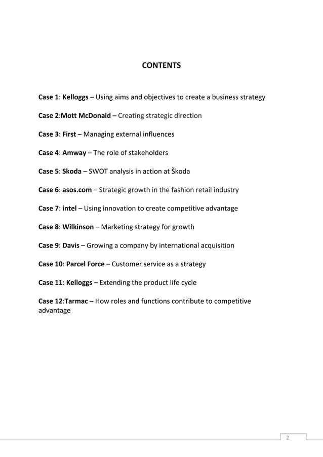 Strategic Management Case Studies Mg | PDF