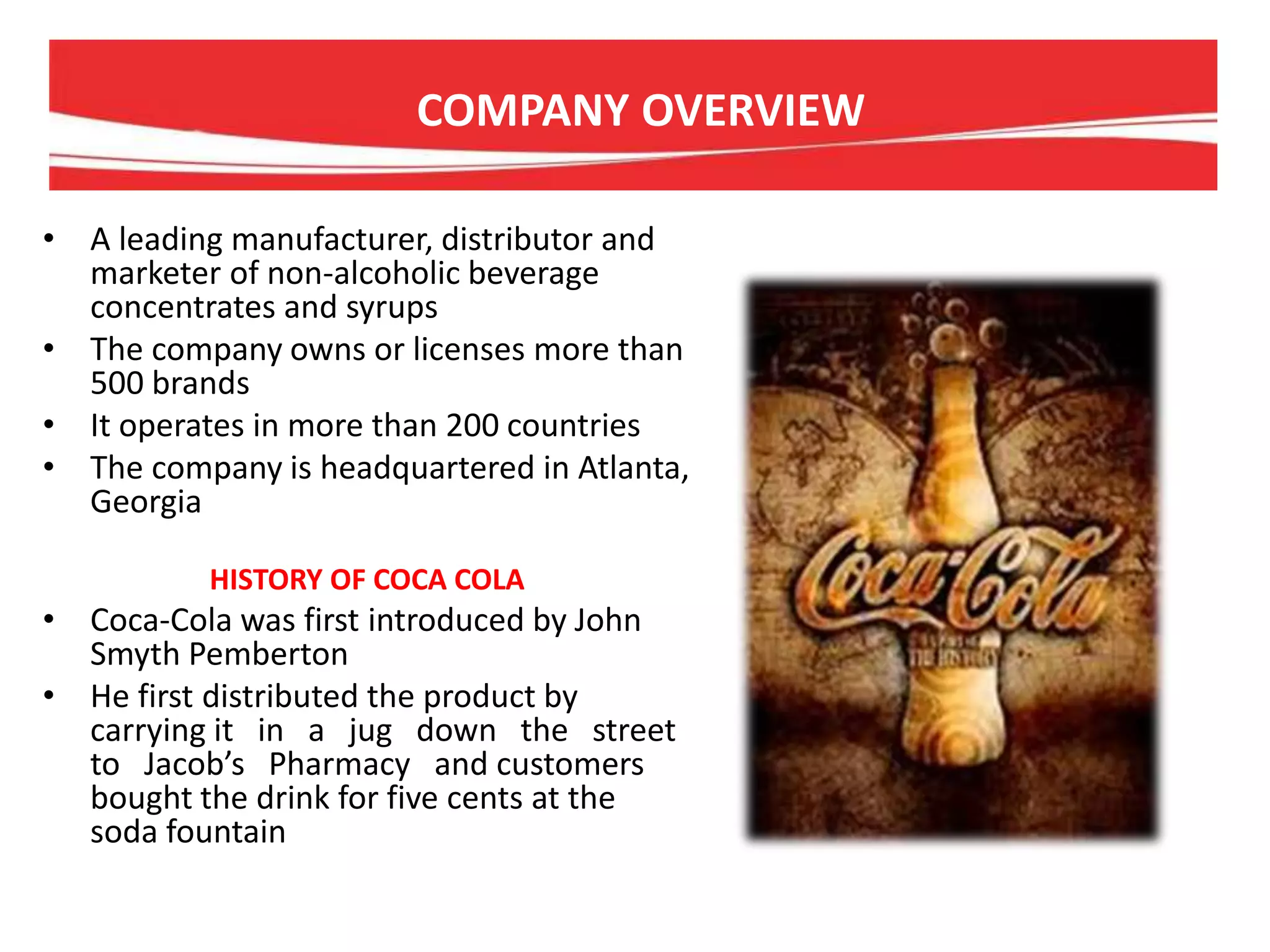 Strategic management of coca cola India for BMS students | PPTX | Business Administration | Business