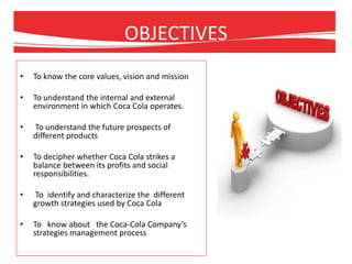 Strategic management of coca cola India for BMS students | PPTX | Business Administration | Business
