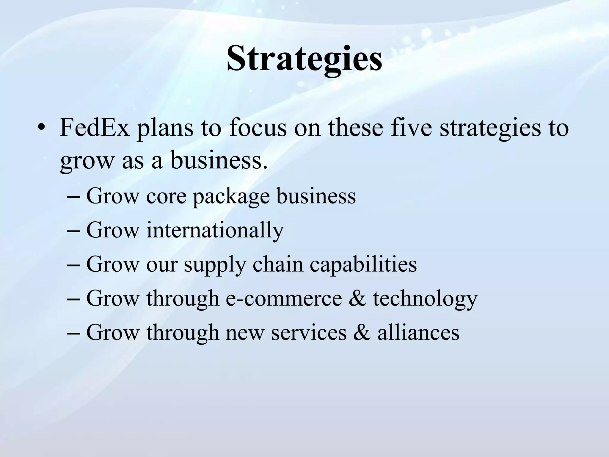 Strategic management - FedEx Corporation | PPTX