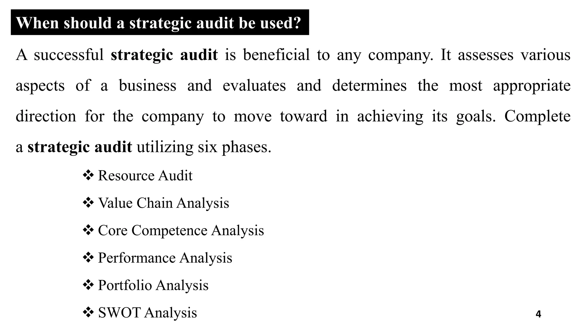 Strategic Management- Strategic Audit- MBA | PPTX