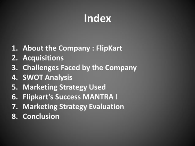 Flipkart : SWOT Analysis + Strategic Management | PPTX
