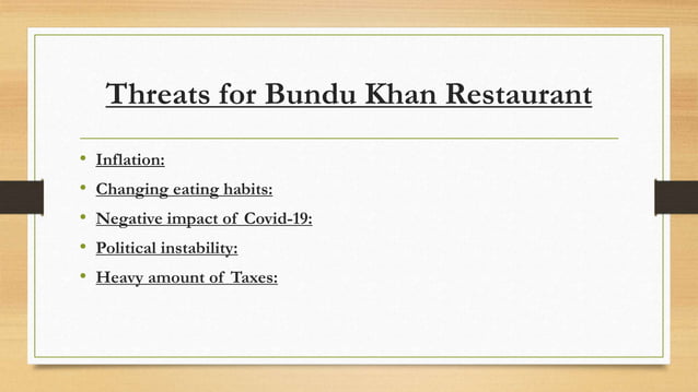 Strategic management assignment bundu khan restaurant | PPT