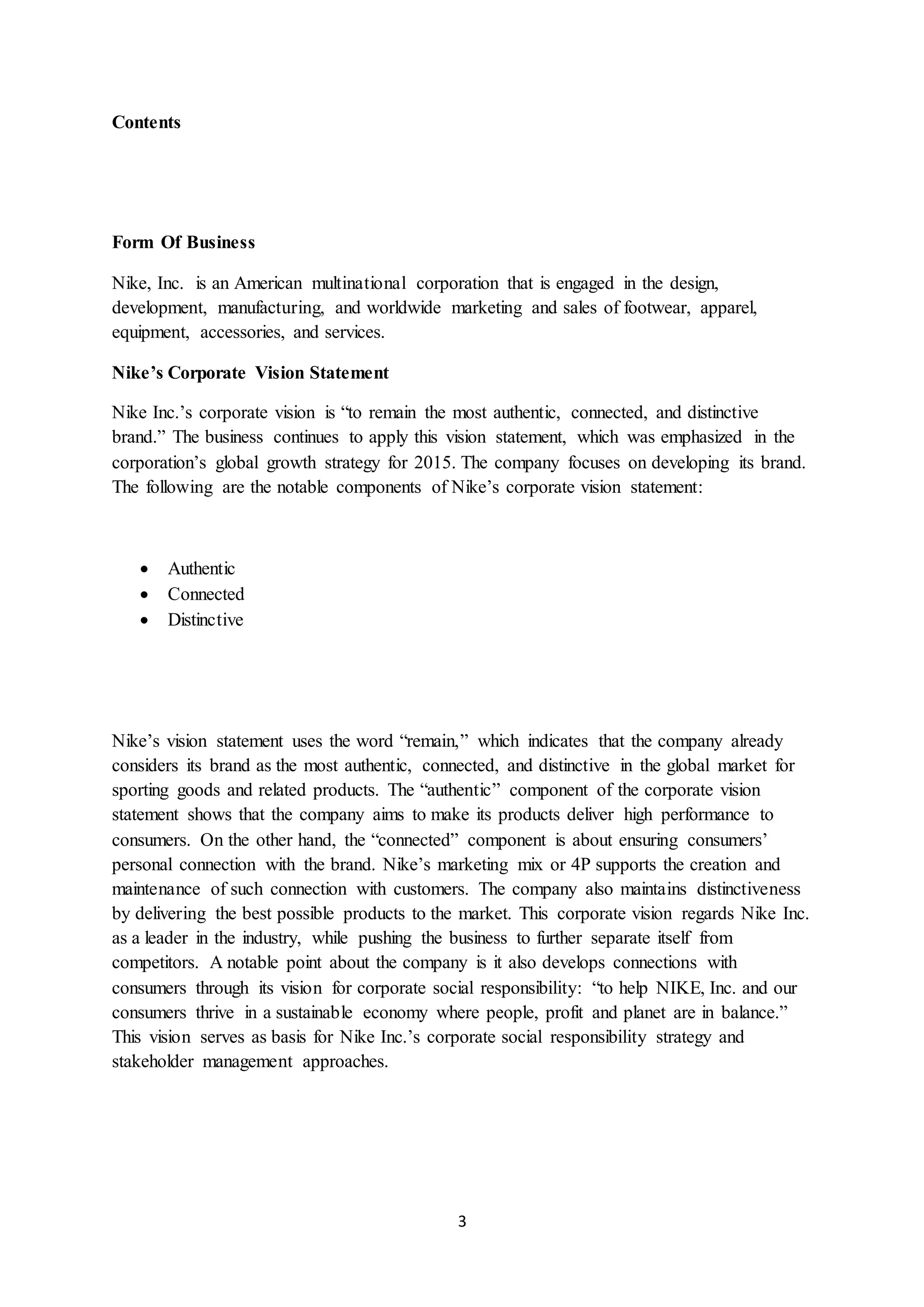 Strategic management assignment - NIKE company | DOCX