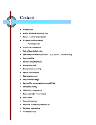 Strategic management assignment on berger paints | DOCX