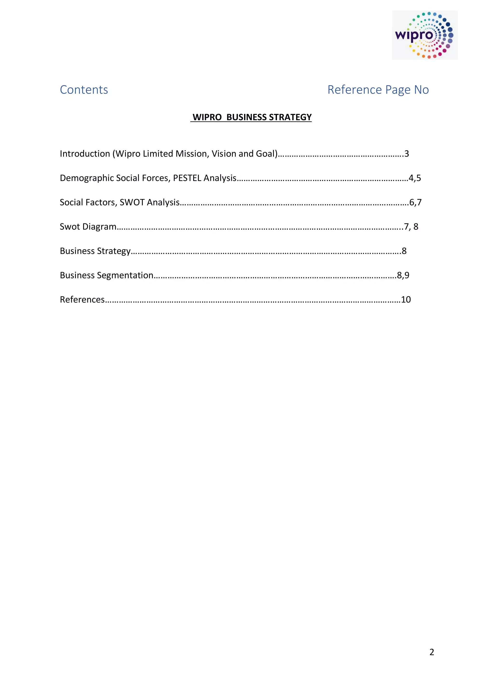 Strategic management assignment wipro | PDF