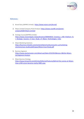 Strategic management assignment wipro | PDF