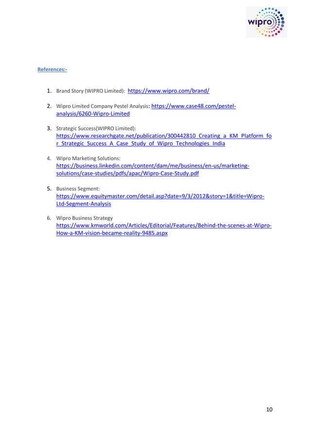 Strategic management assignment wipro | PDF | Business | Business and Finance