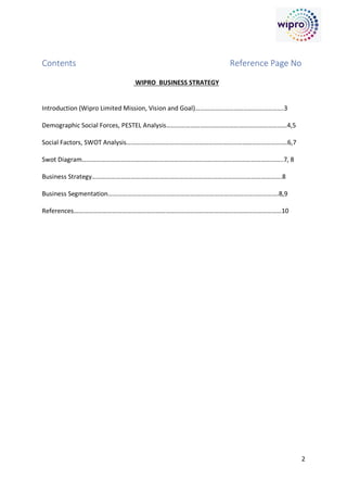 Strategic management assignment wipro | PDF | Business | Business and Finance