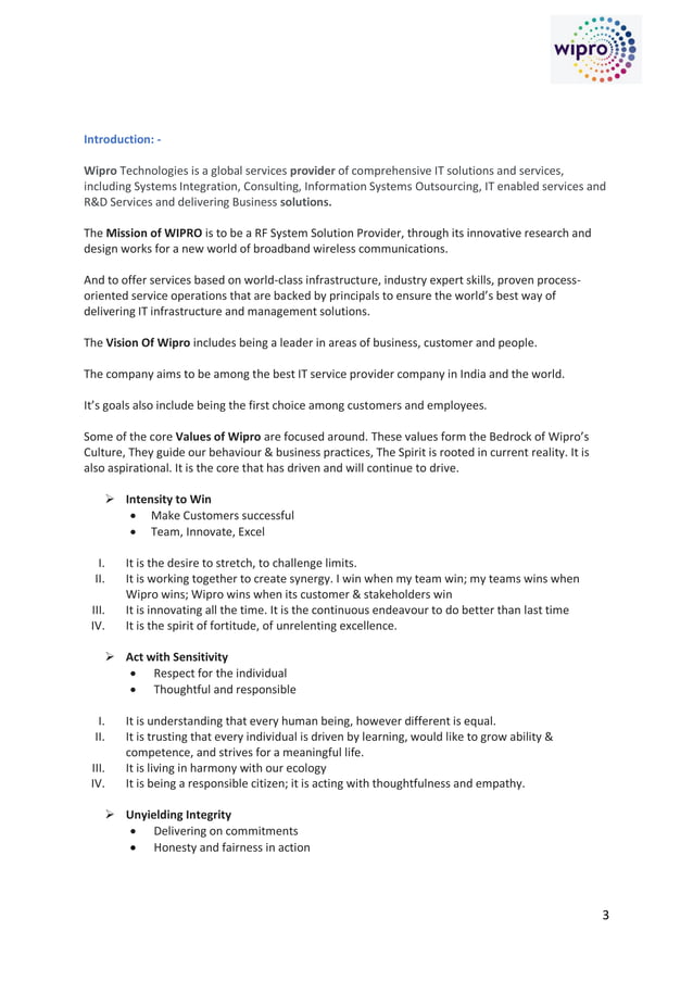 Strategic management assignment wipro | PDF | Business | Business and Finance