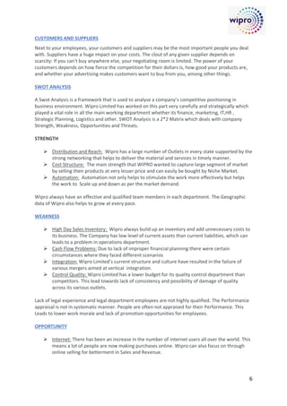 Strategic management assignment wipro | PDF