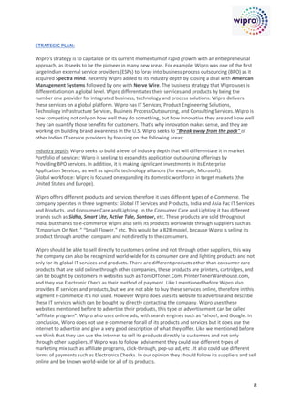Strategic management assignment wipro | PDF | Business | Business and Finance
