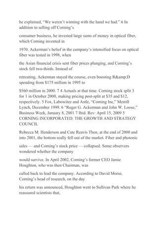 Strategic management case report based on corning gsc | PDF