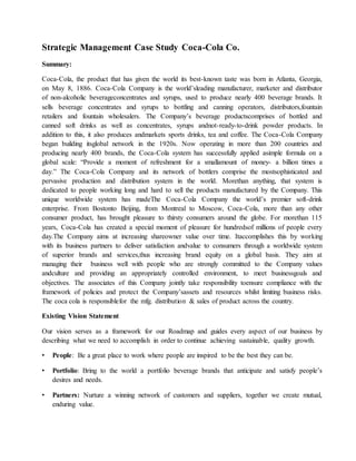 Strategic management case study coca | DOCX