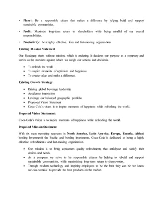 Strategic management case study coca | DOCX