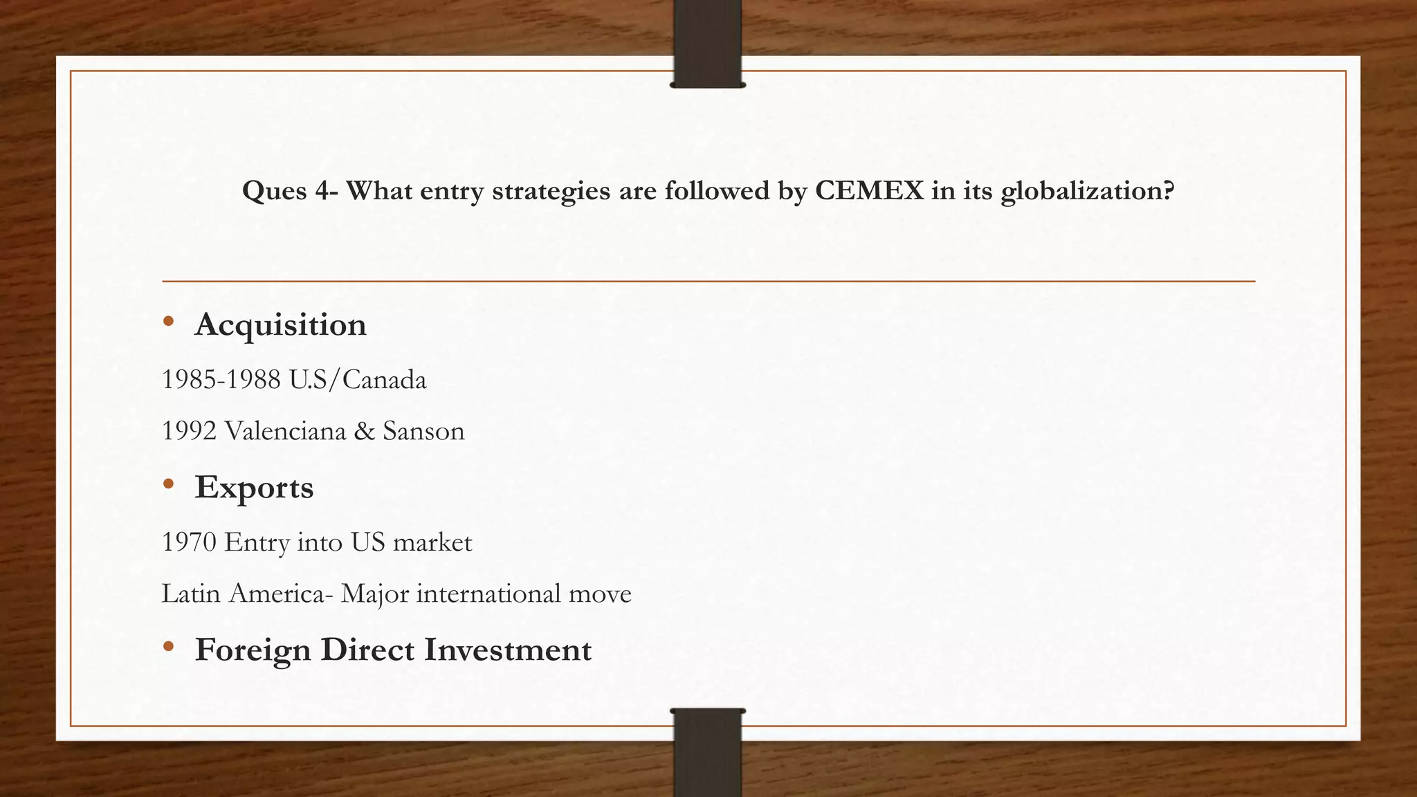 The Globalization of Cemex | PPTX