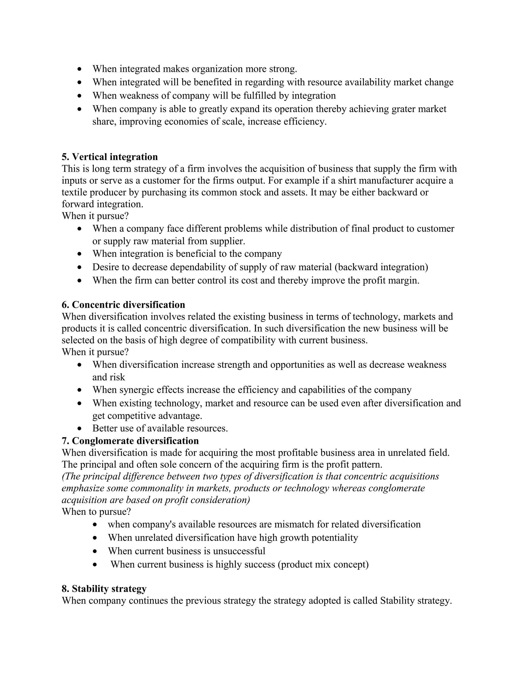 Strategic management chapter 5 and 6 note for bba vii | DOC