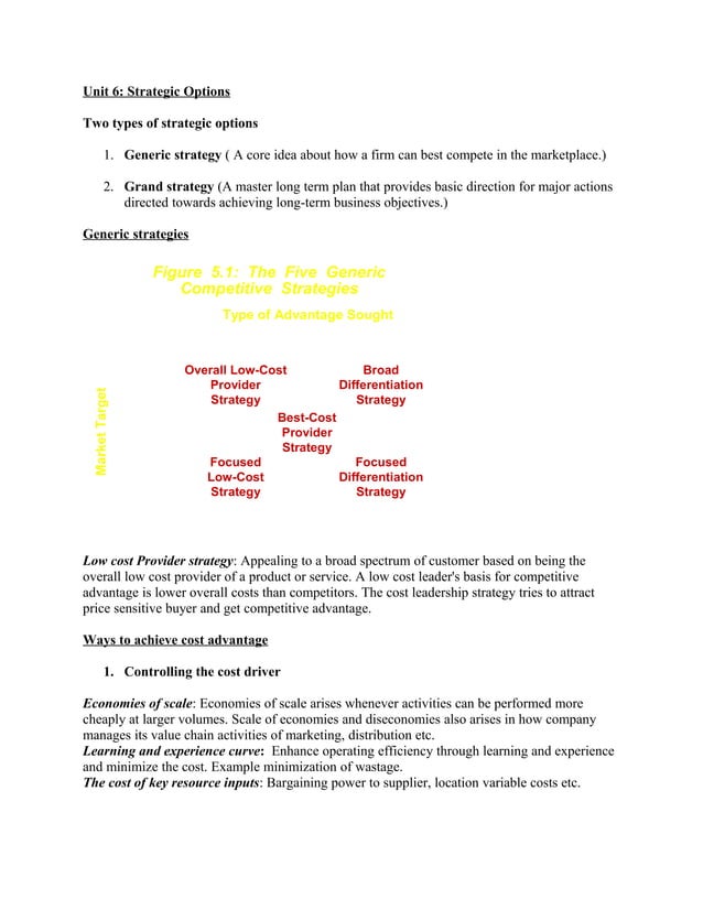 Strategic management chapter 5 and 6 note for bba vii | PDF
